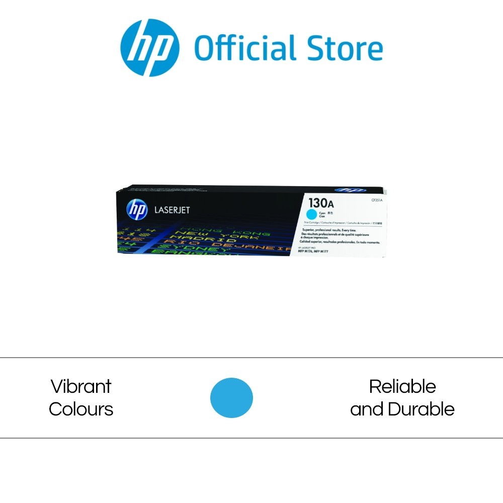 HP 130A Cyan Original LaserJet Toner Cartridge / HP Color LaserJet Pro ...