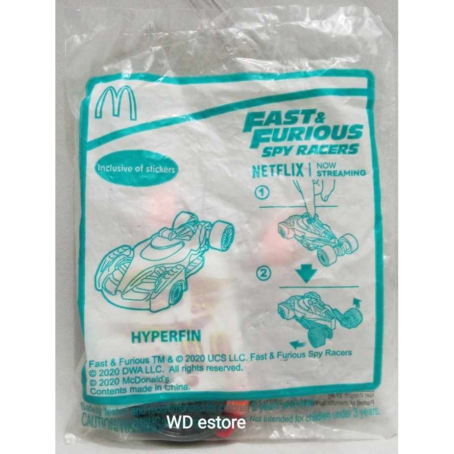 Mcdonalds HappyMeal Toys Fast Furious Spy Racer Hyperfin -RR45 | Shopee ...