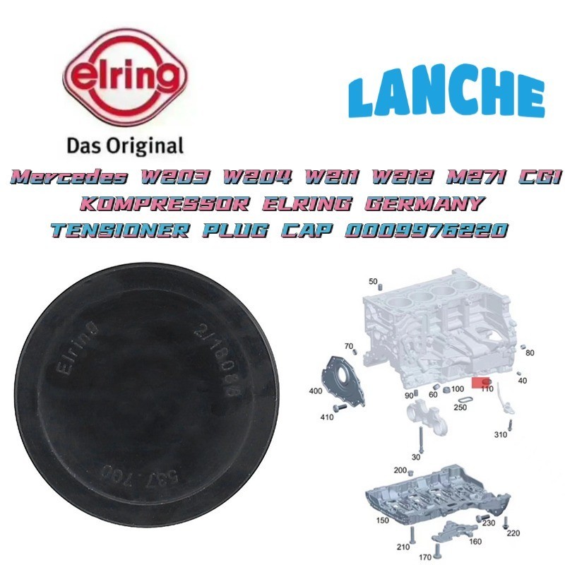 0009976220 Mercedes W203 W204 W211 W212 M271 CGI KOMPRESSOR ELRING ...