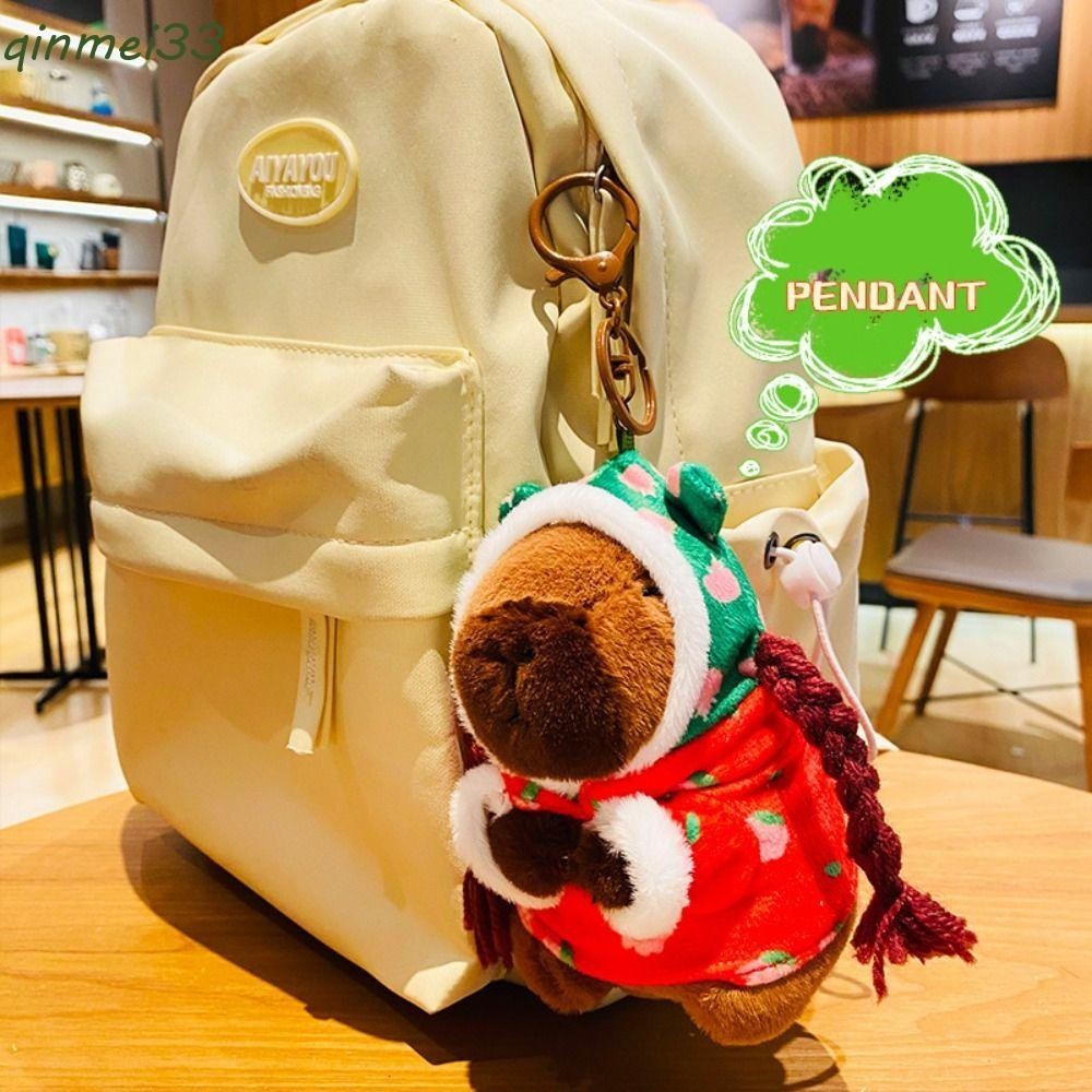 QINMEI Capybara Plush Keyring, Soft Carpi Steak Capybara Plush Pendant ...