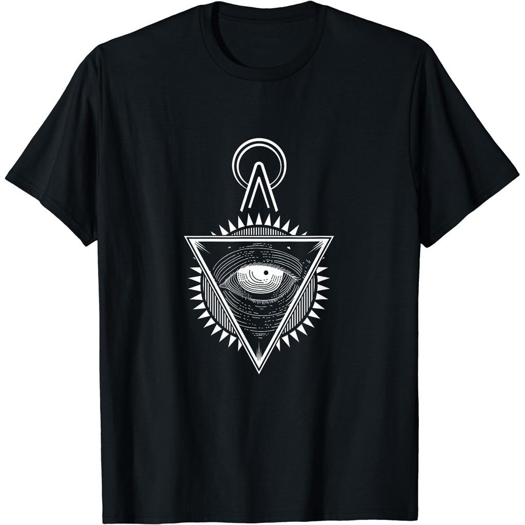 Illuminati Pyramid Circle Occult All Seeing Eye Sign Gift Tee | Shopee ...
