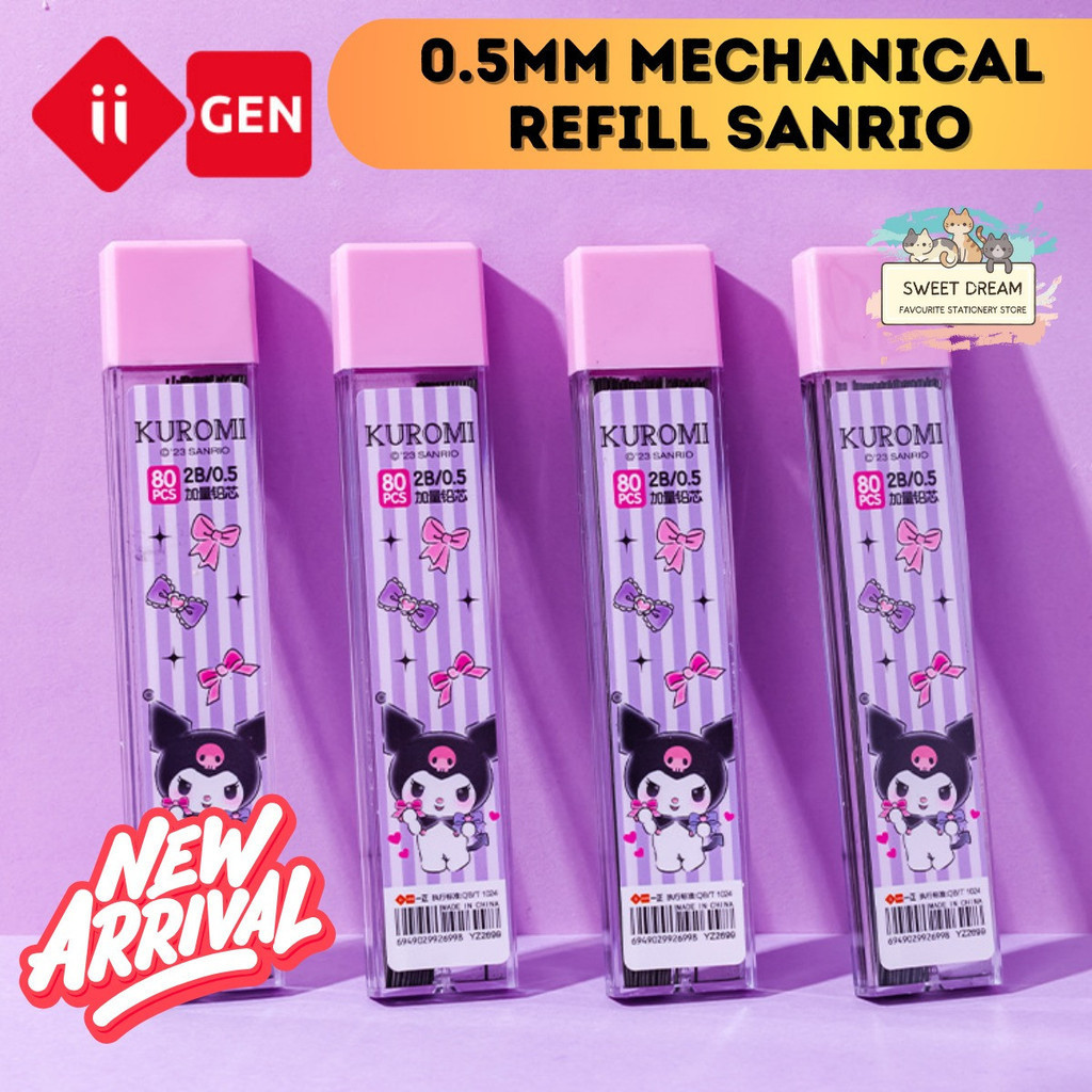 ORIGINAL IIGEN Sanrio Kuromi 2B Automatic Lead 0.5MM Mechanical Pencil ...
