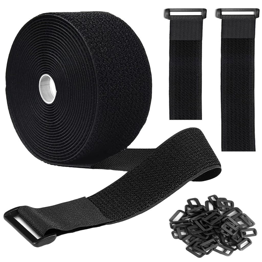 25/50 buckles Hook and Loop tape Nylon Velcro integrated buckle tape ...