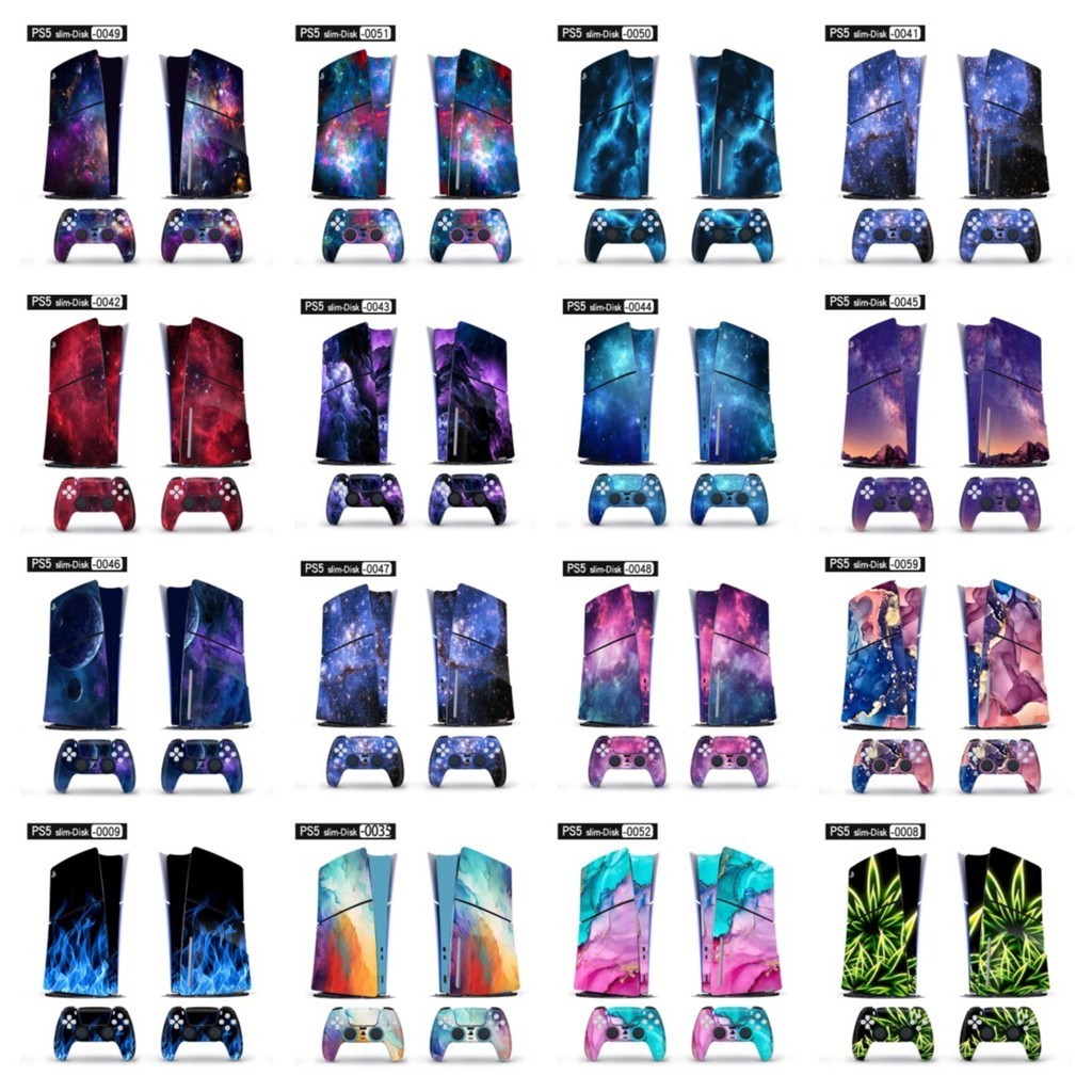 Protective Sticker for PS5 Slim Disc Console Vinyl Skin Full Set Decal ...
