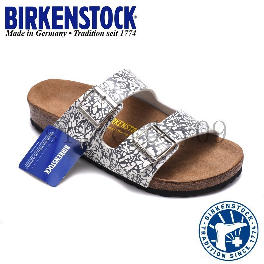 Leather Pattern Birkenstock Aizona Ink Splash Sandals | Shopee Malaysia
