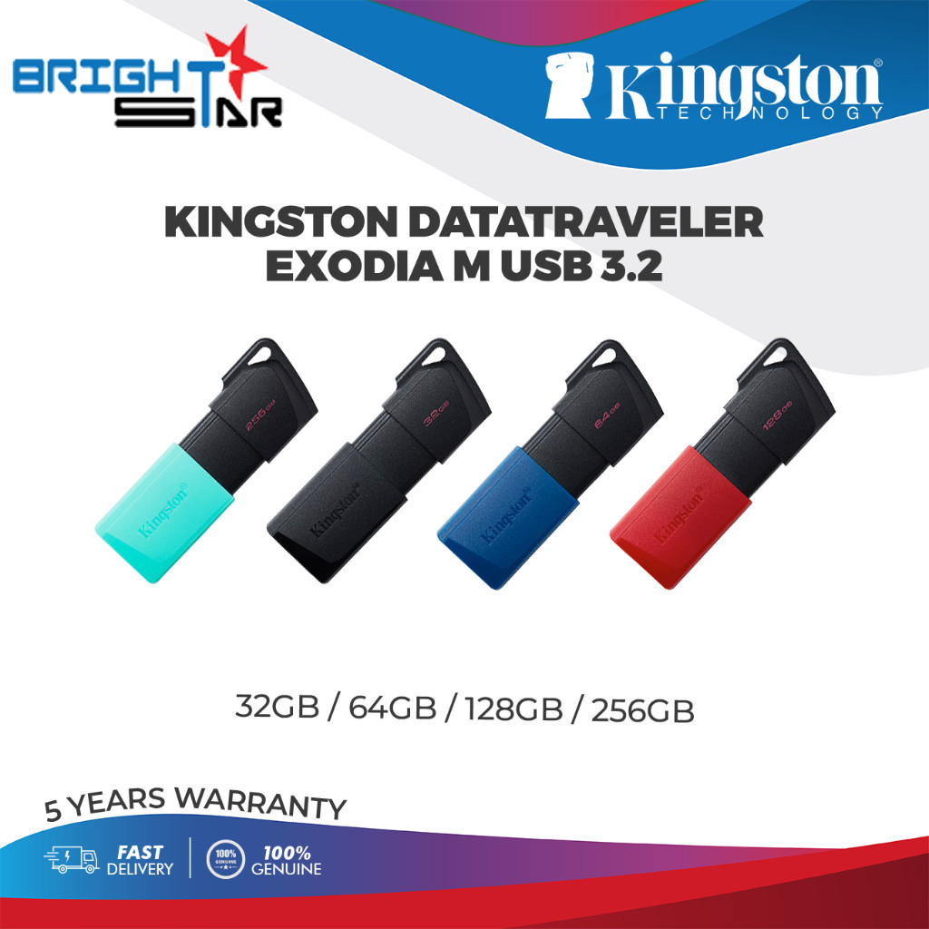 KINGSTON DATATRAVELER EXODIA M DTXM USB DRIVE (32GB/64GB/128GB/256GB) | Shopee Malaysia