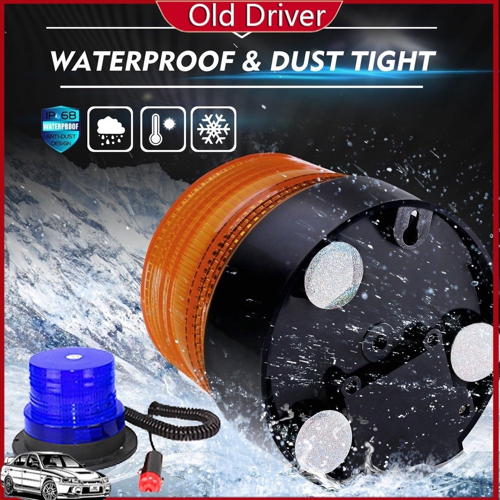 Waterproof Vehicle Beacon Lamp Magnetic LED 12V-24VStrobe Warning Light ...