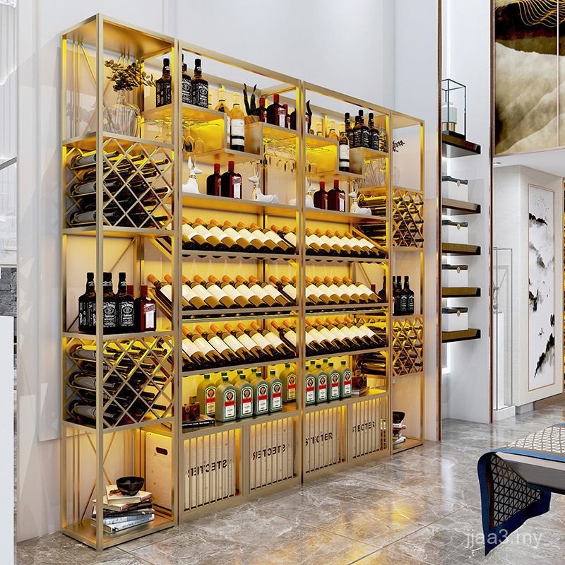 Commercial Wrought Iron Wine Village Back Wall Display Red Wine Display ...