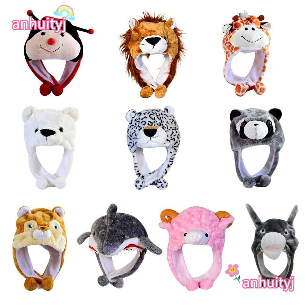 LANJ Plush Moving Hat, Neck Warmer Animal Animal Earflap Hat, Trapper ...