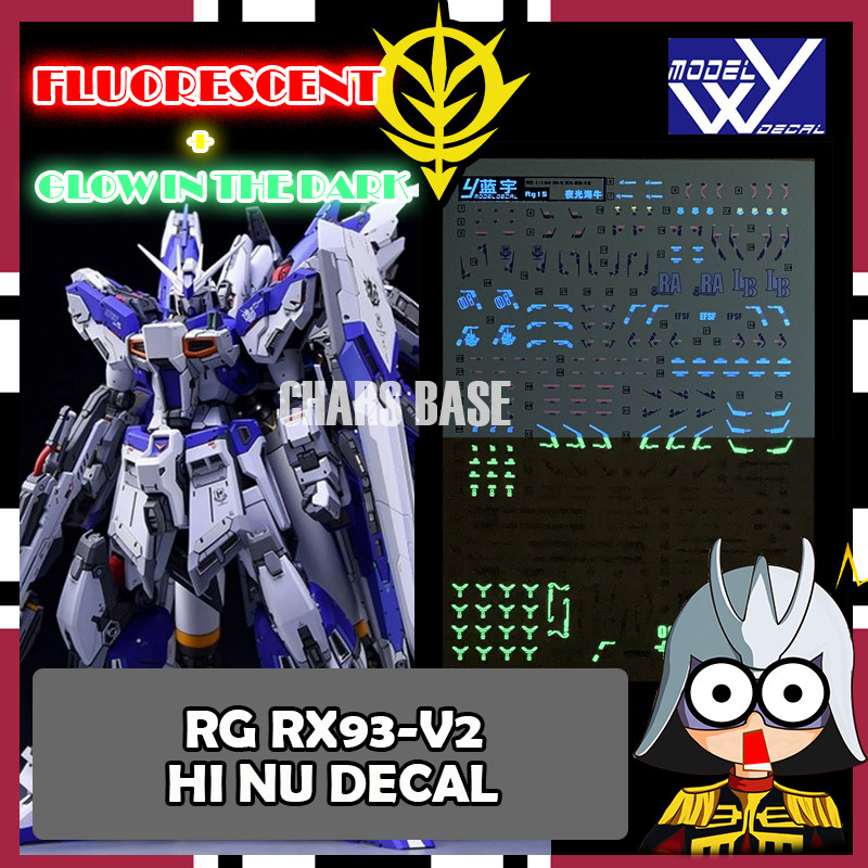 LY DECAL RG RX-93-V2 HI NU GUNDAM GLOW IN THE DARK AND FLUORESCENT DECAL | Shopee Malaysia