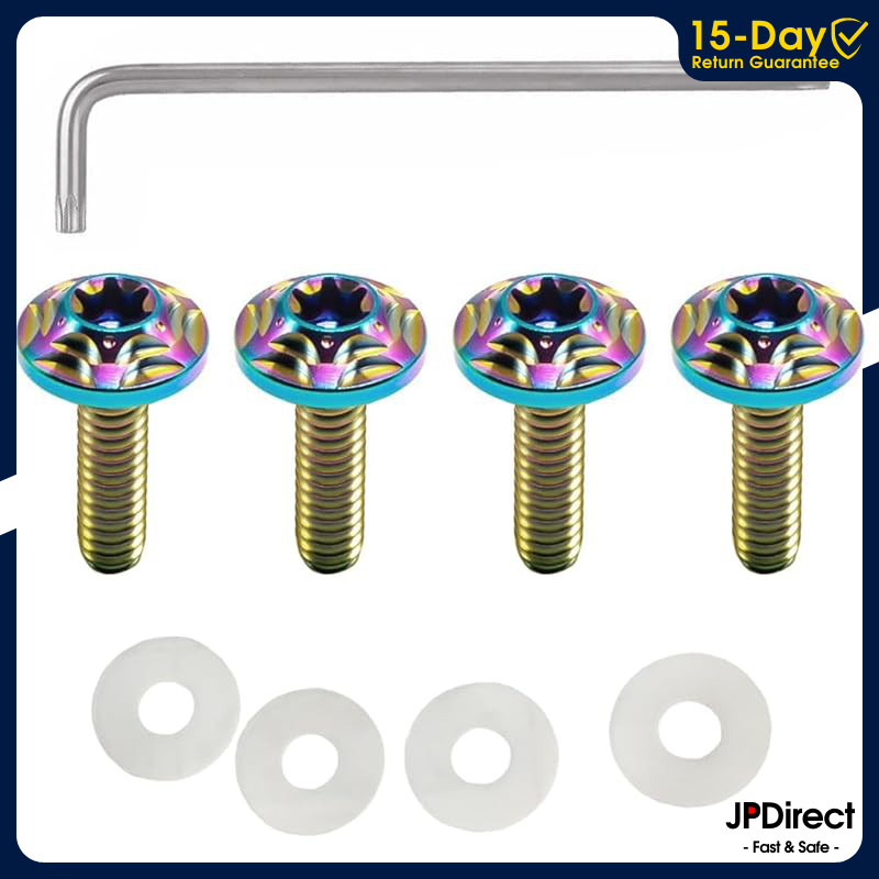 M6*15mm 4-Piece Set Titanium License Plate Bolts with Anti-Theft Screws ...