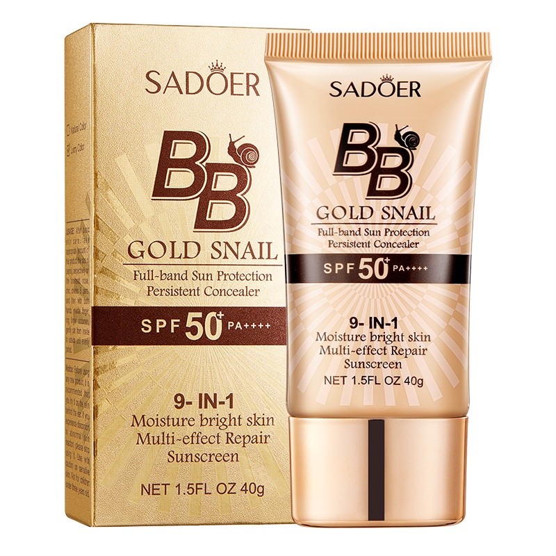 SADOER SPF50+ PA+++ Gold Snail Sunscreen BB Cream Concealer Cream Sunblock 40g | Shopee Malaysia