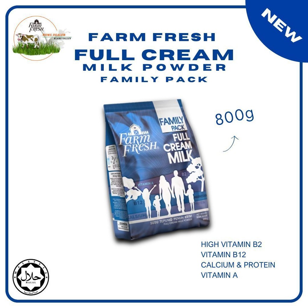 Farm Fresh Susu Tepung Penuh Krim Full Cream Milk Powder (800g ...