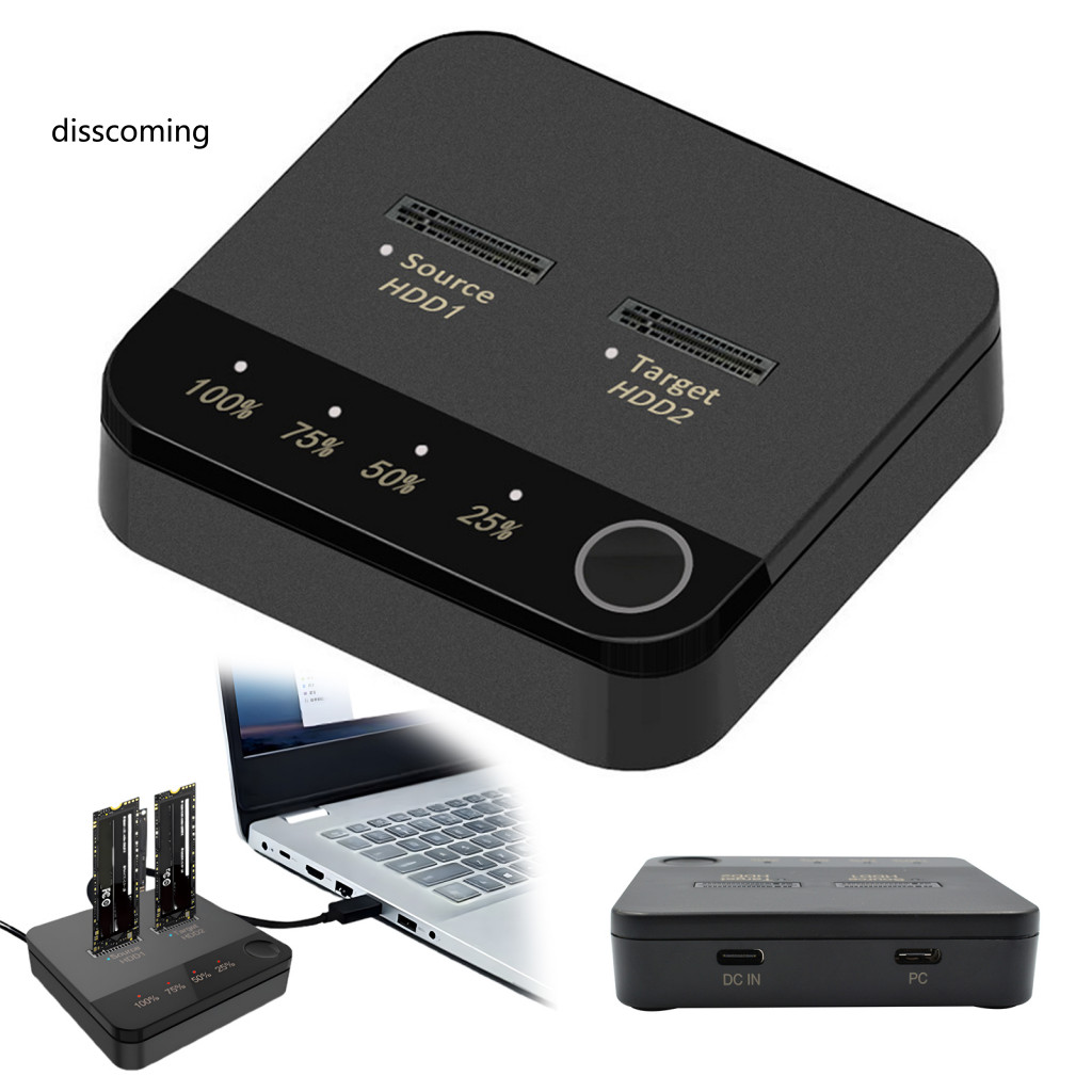 DIS_ Hard Drive Expansion Dock Hard Disk Duplicator Portable Dual Bay ...