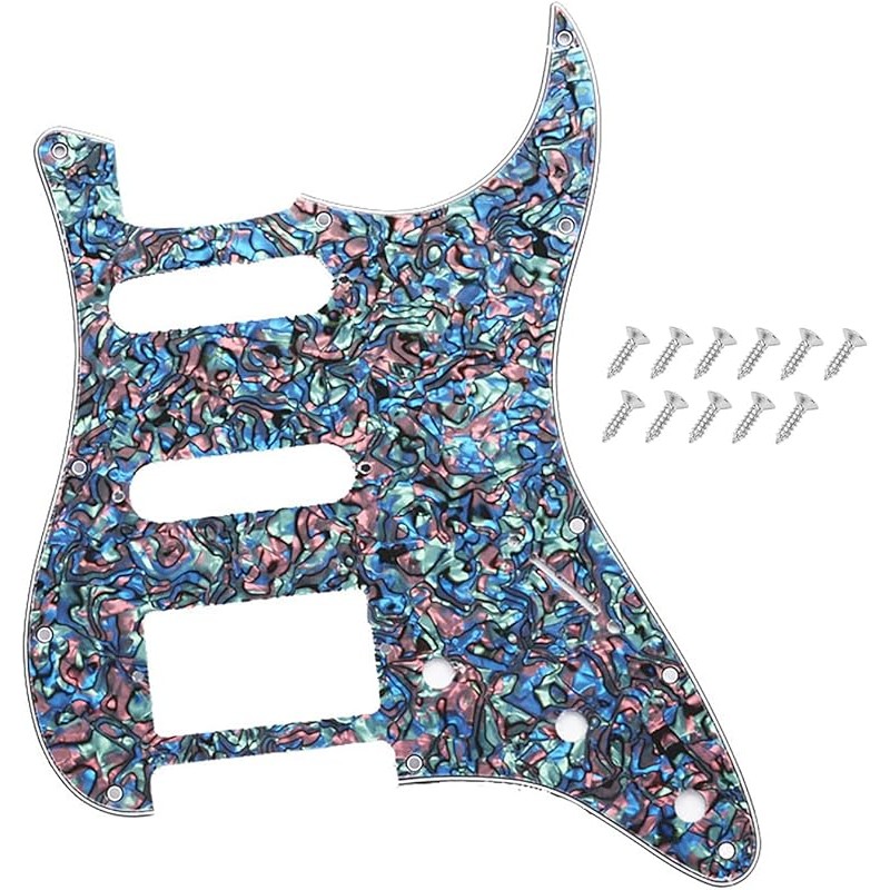Pro 11-Hole Round Corner HSS Guitar Strat Metal Aluminum Pickguard for ...