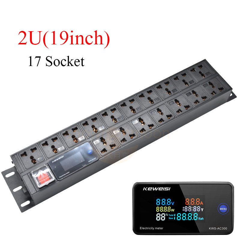 Cabinet Rack 2U PDU power strip 17Ways Extenison Socket,Switch ...