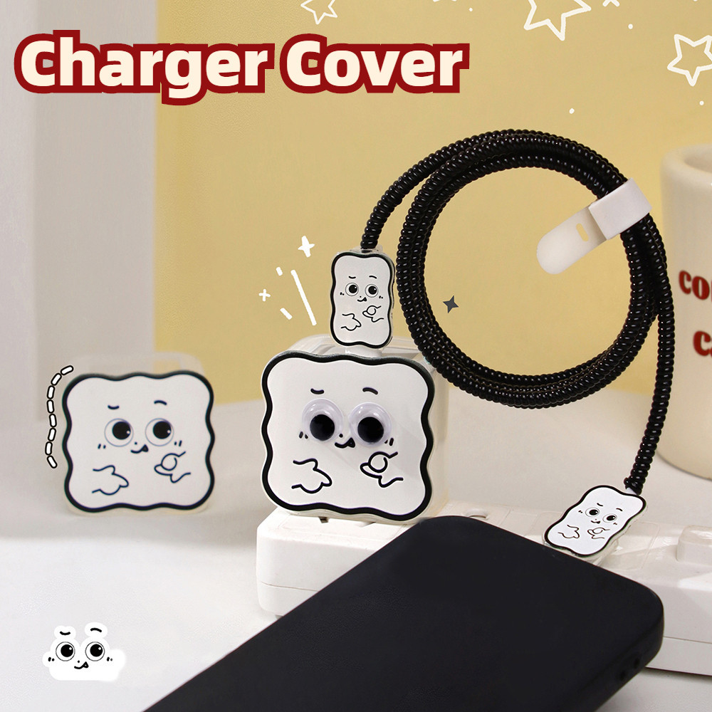 Funny Emoji Charger Protector Cable Organiser Compatible for iPhone 15 ...