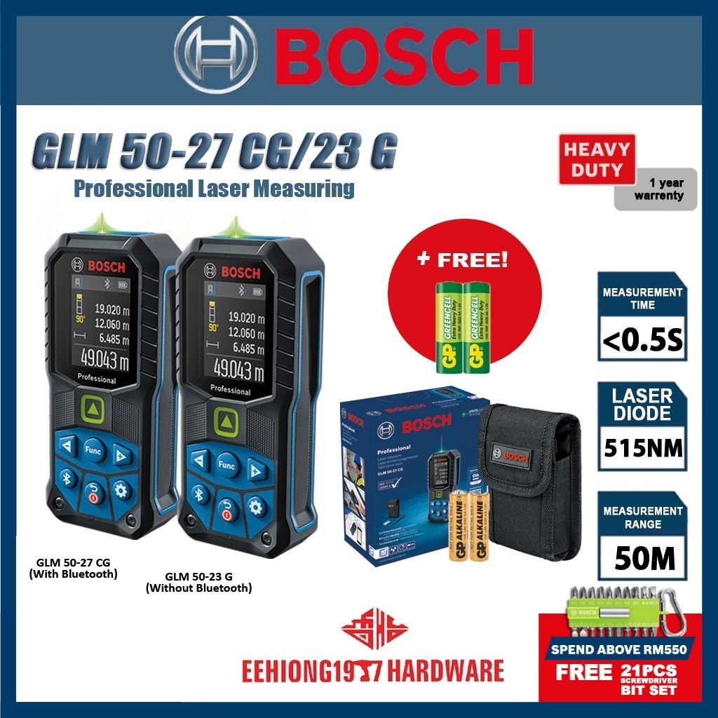 BOSCH GLM 50-27 CG GLM 50-23 G Professional Laser Measuring Pengukur Lase GLM50-27CG GLM50-23G ...