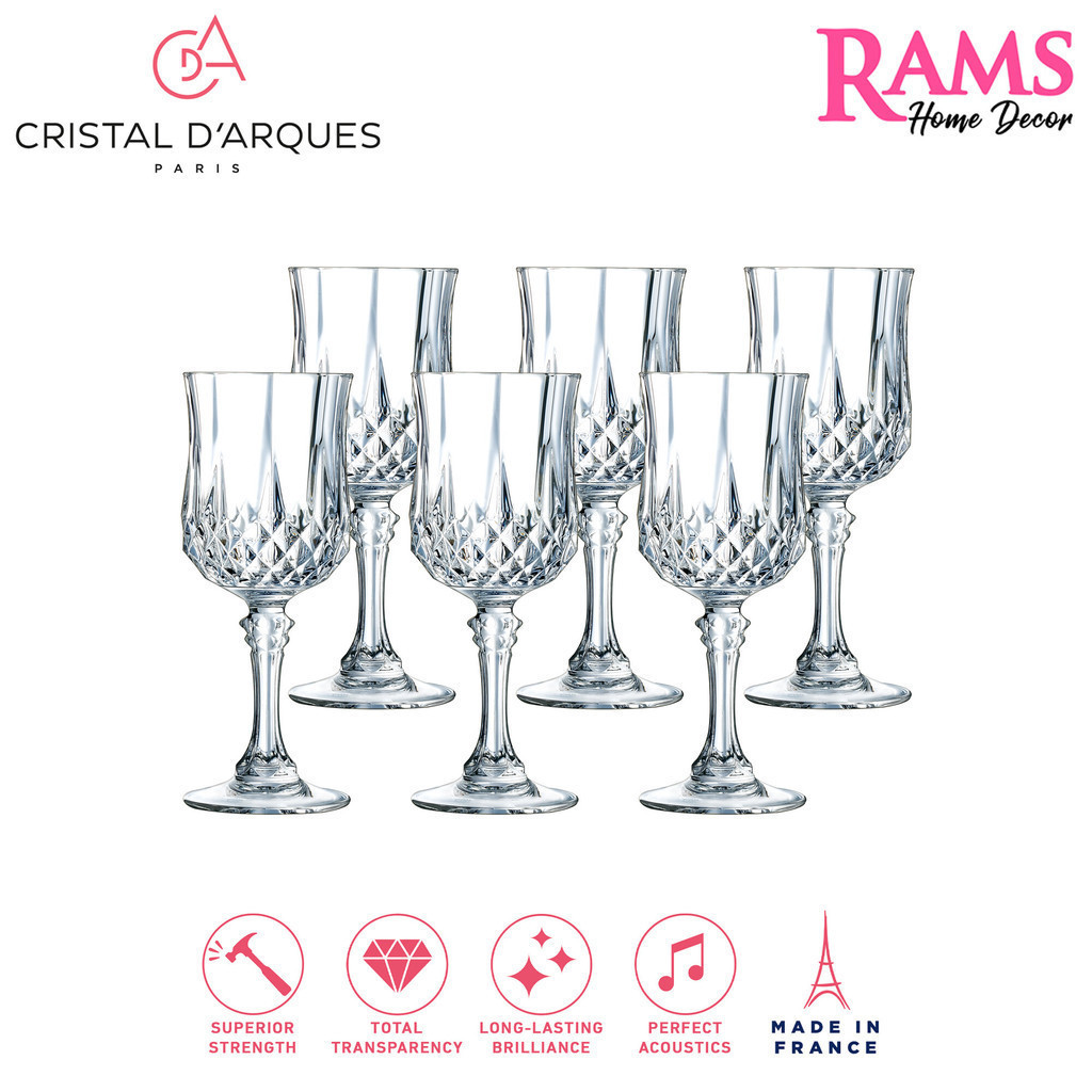 CRYSTAL D'ARQUES 6 Pcs Longchamp Stemglass Set / Champagne Glass ...