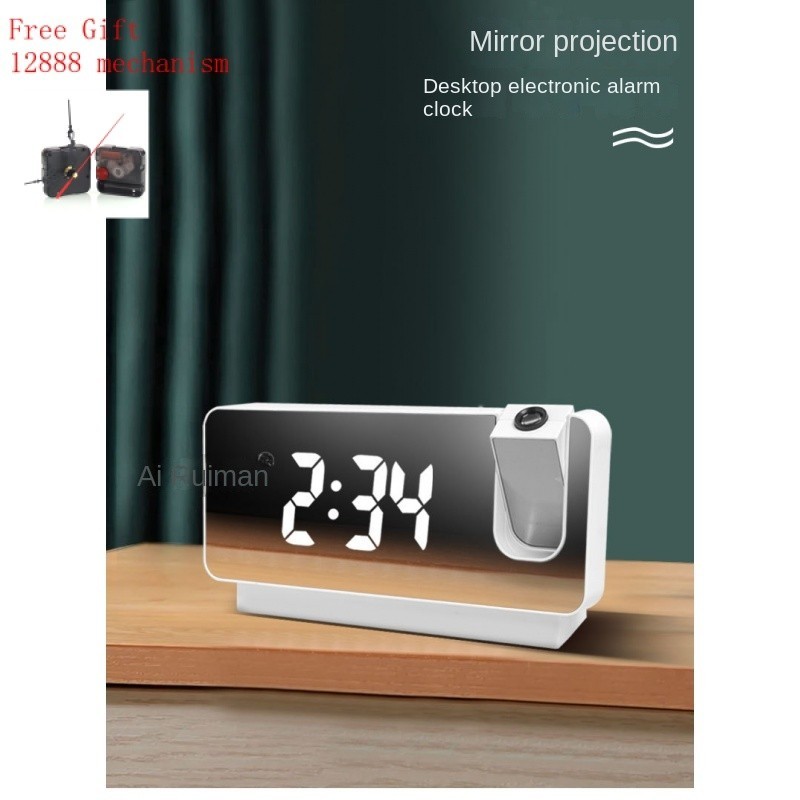 Desktop Large Screen Projection led Silent Desk Clock USB Clock ...