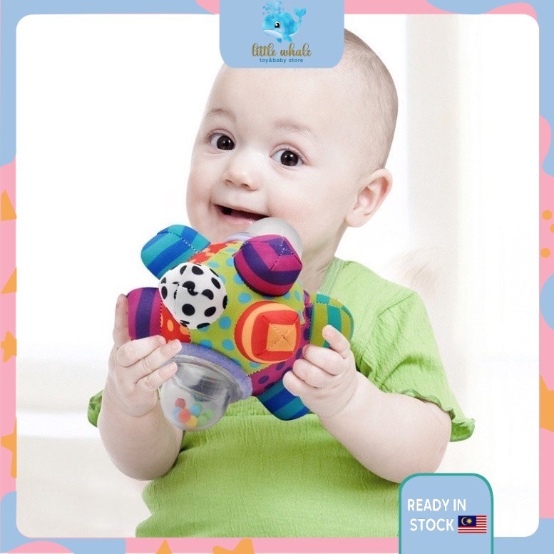 🐳Baby Bumpy Ball Development Fun Rattle Ball Baby Cute Plush Ball Hand ...