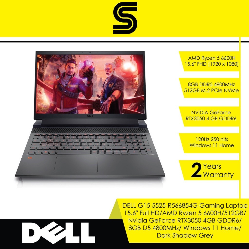 DELL G15 5525-R566854G Gaming Laptop 15.6″ Full HD/AMD R5 6600H/512GB ...
