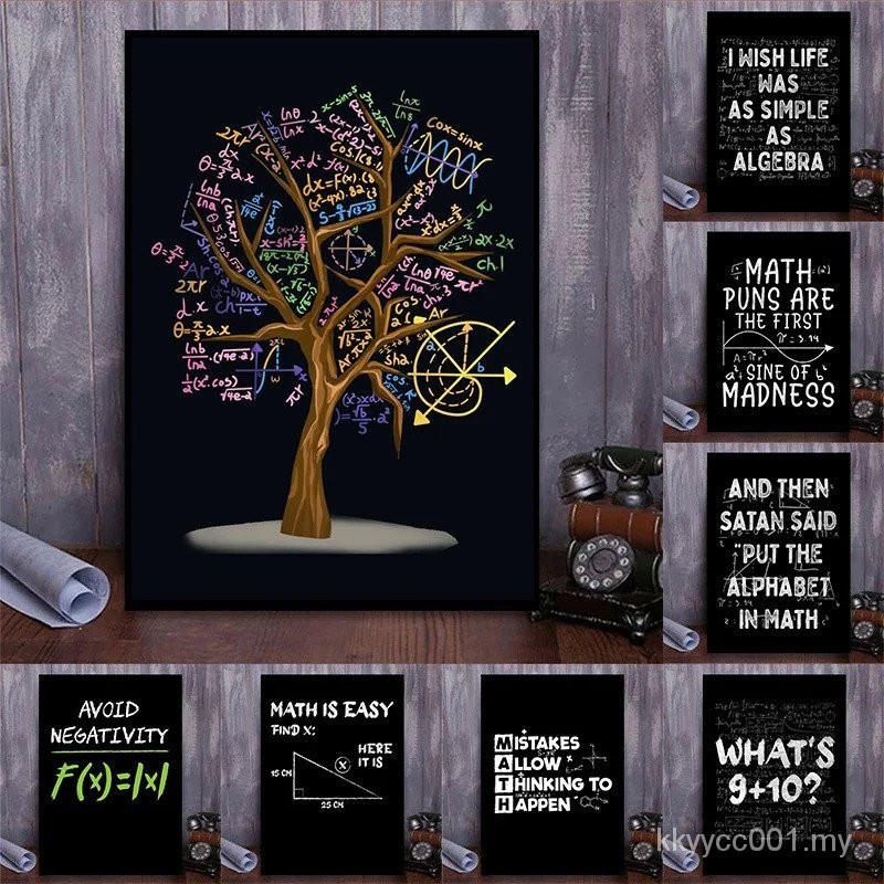 Math Poster Math Formula Tree Equation Mathematical Prints Canvas ...