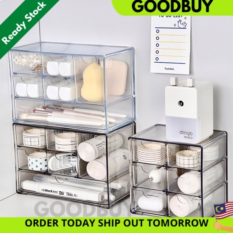 Creative Transparent Desktop Organizer Box Stationery Cosmetic Bracelet ...