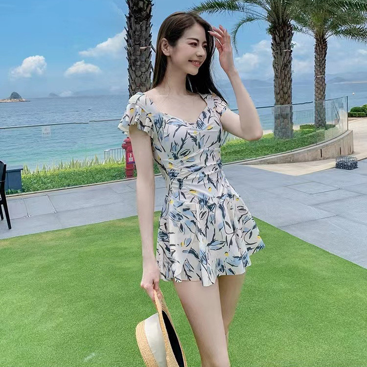 Women's Swimsuit Summer One-piece Simple Slim Fit Swimsuit Conservative ...
