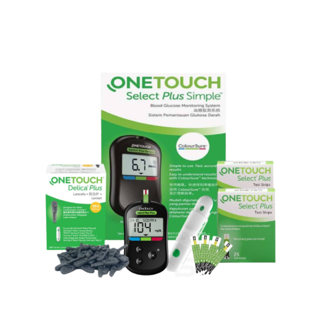 Onetouch Select Plus Simple (Glucometer/Test Strips/ Delica Lancets ...