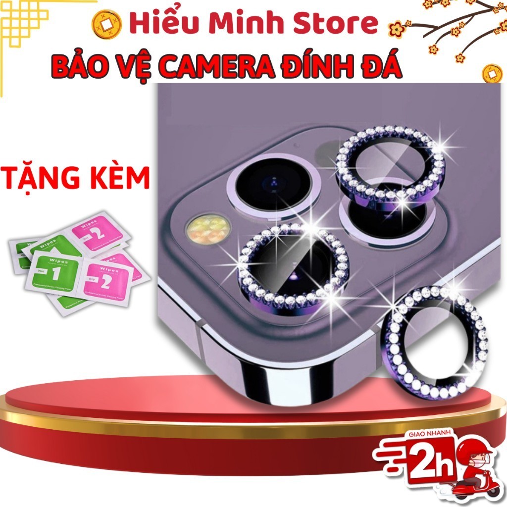 Iphone tempered glass with rhinestones protects Camera 15 Pro max 14 13 ...