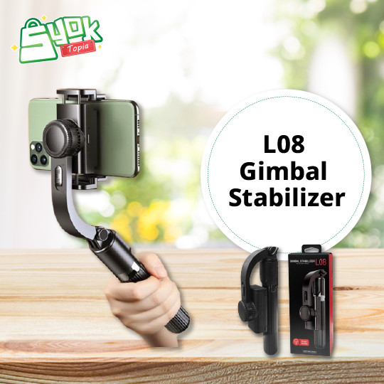 [Bluetooth Phone Stabilizer] L08 Gimbal Stabilizer Anti-Shake Handheld Phone Shooting Tripod ...