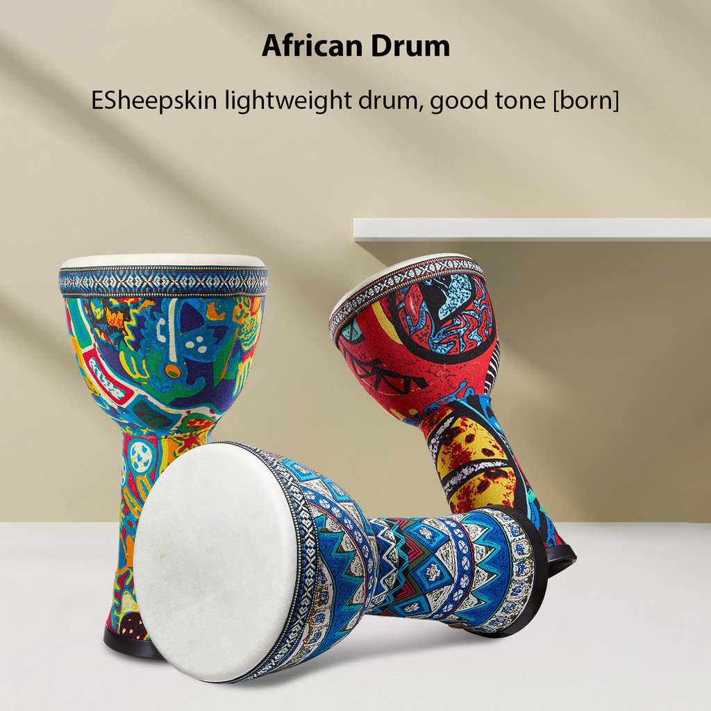 8-inch African Drum PVC Drum Body Goatskin Drum Surface Lightweight ...