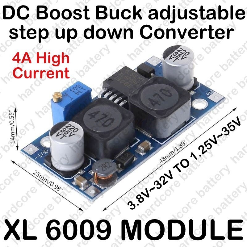 XL6009 Automatic Auto Boost Buck adjustable step up down Converter Power Supply Module Voltage ...