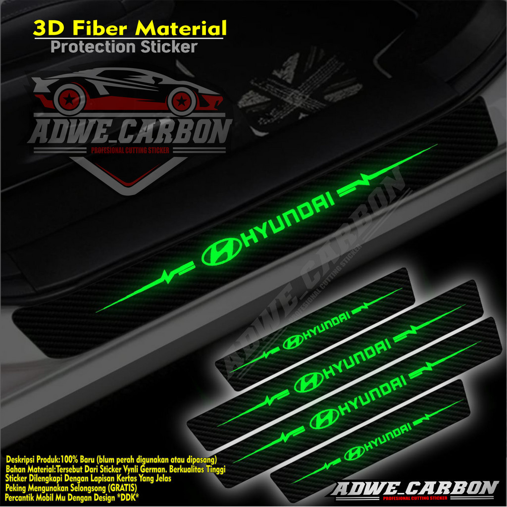 STICKER HYUNDAI CAR SILL PLATE STICKER 3D CARBON STICKER HYUNDAI CAR ...