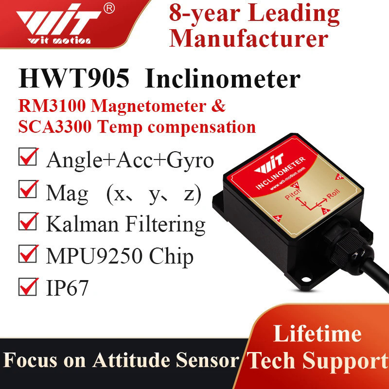 High-Precision Inclinometer HWT905 Military-Grade Accelerometer+Digital ...