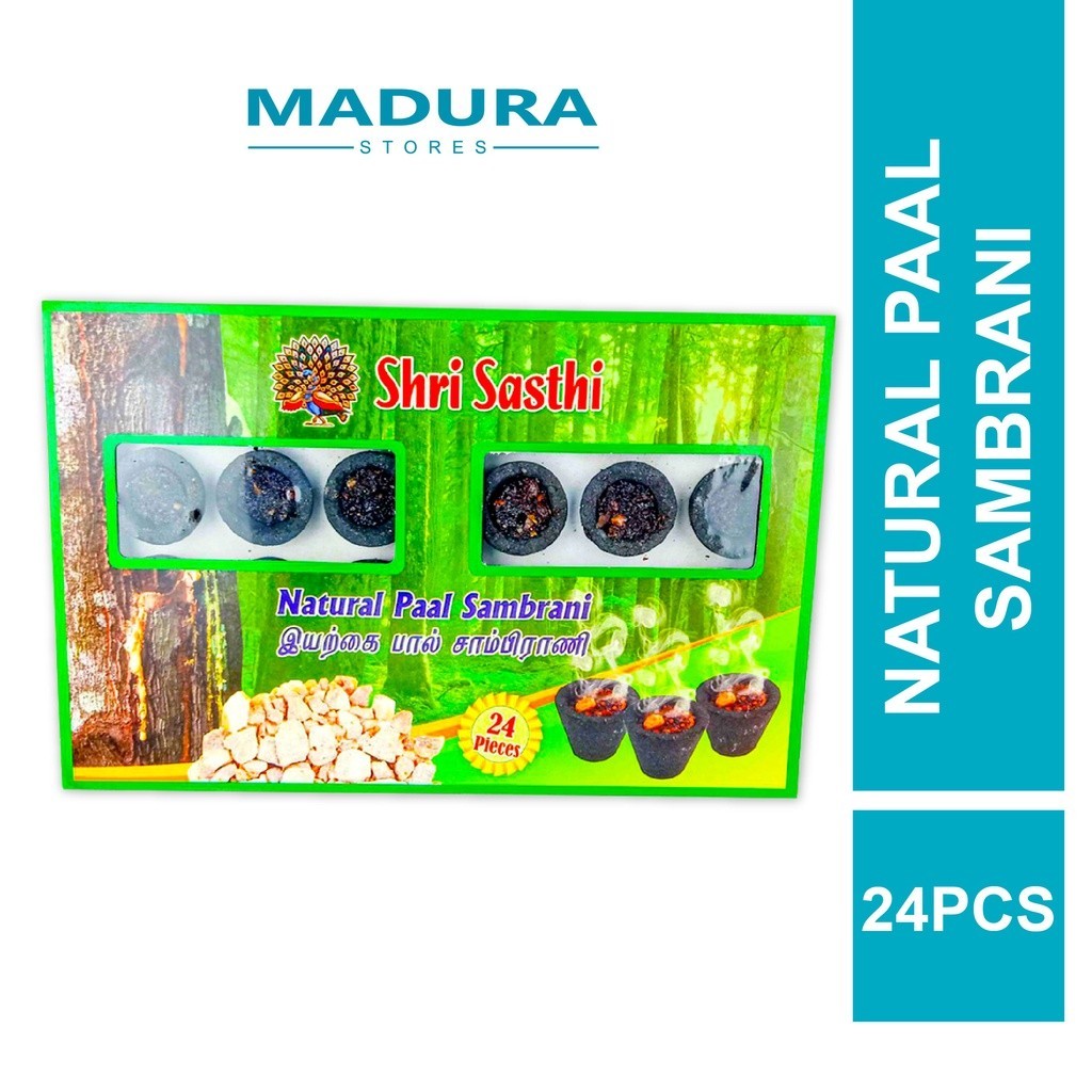 Shri Sasthi Natural Paal Sambrani (24 Pieces) | Shopee Malaysia