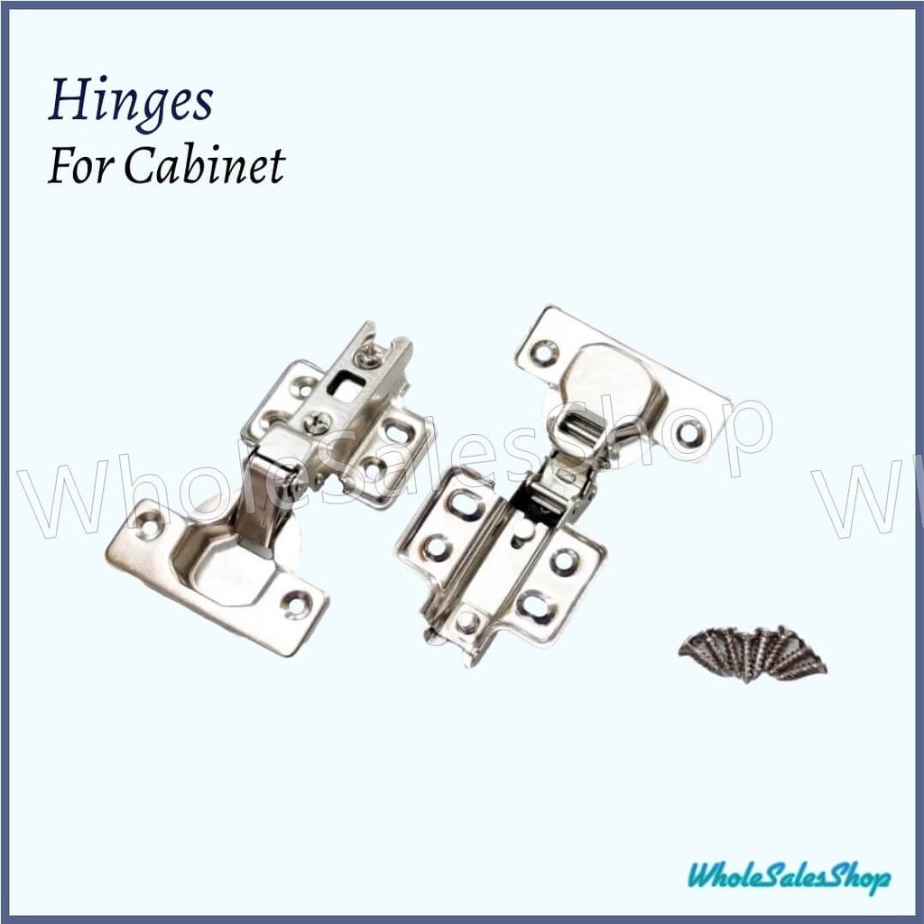 [1 PAIR / 2 PCS] Kitchen Cabinet Furniture Door Hinge (Included 8pcs ...