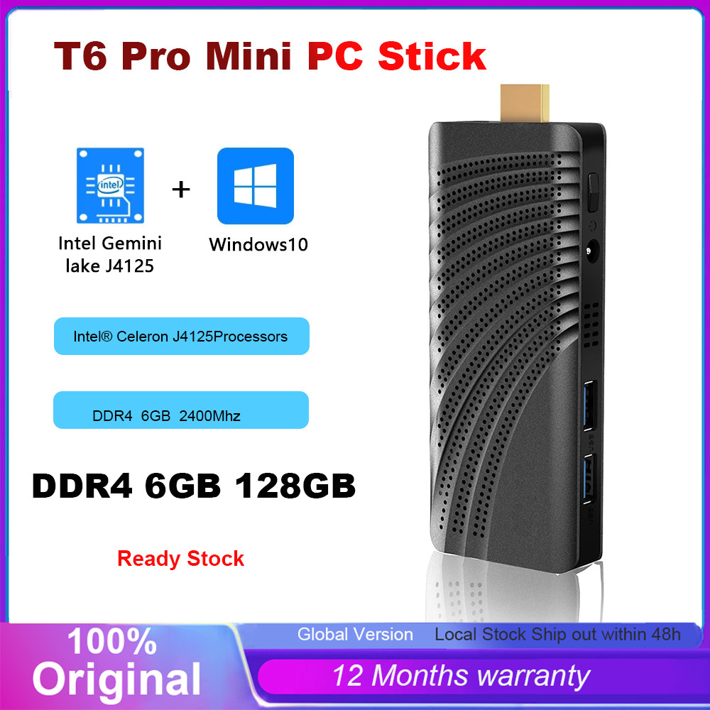 T6 Pro Mini PC Stick Intel Celeron J4125 Mini PC Windows 10 Quad Core ...