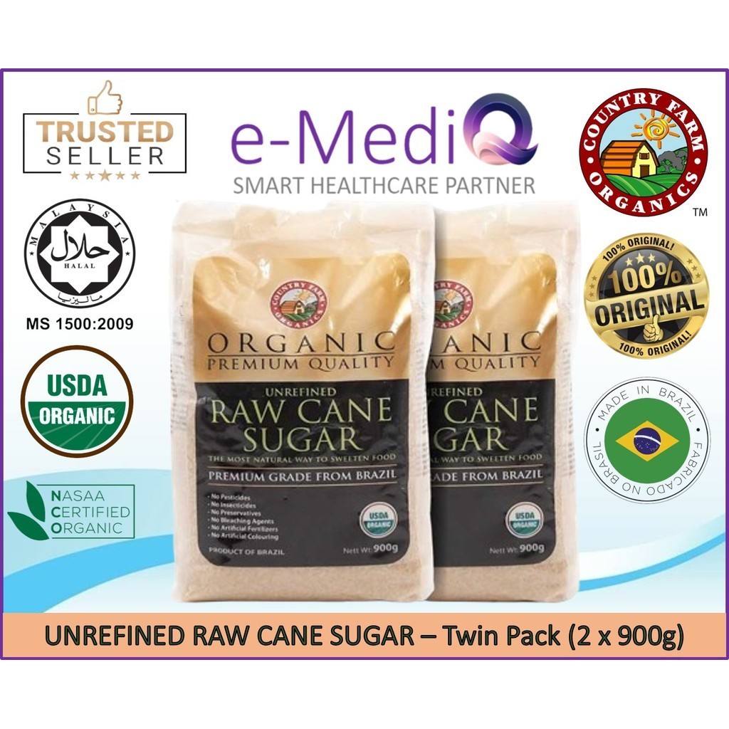 Country Farm Organics - Organic Raw Cane Sugar (900g) Halal & Non GMO ...
