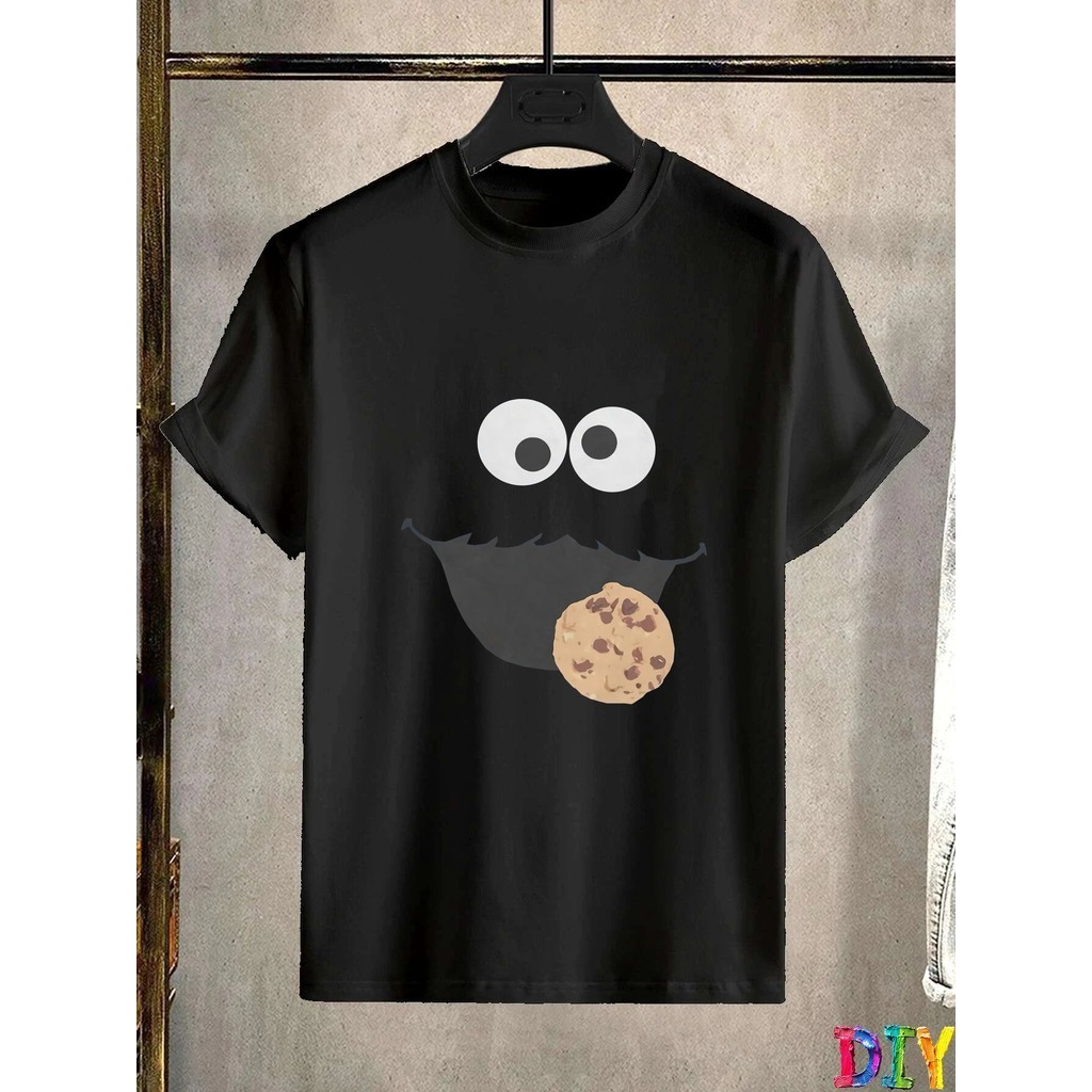 Cookie Monster Sesame Street Bert Educational Animation Cotton Slim Fit ...