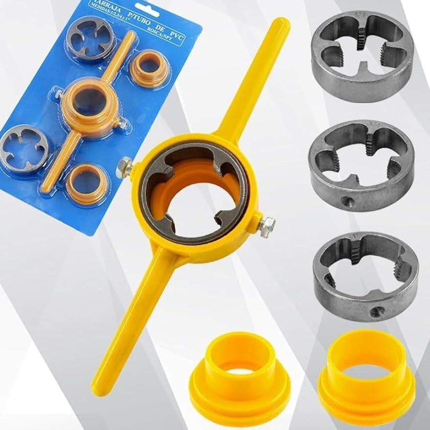 6Pcs Plastic Pipe Thread Die Kit, 6-Piece Thread Maker Tool Pipe, PVC ...