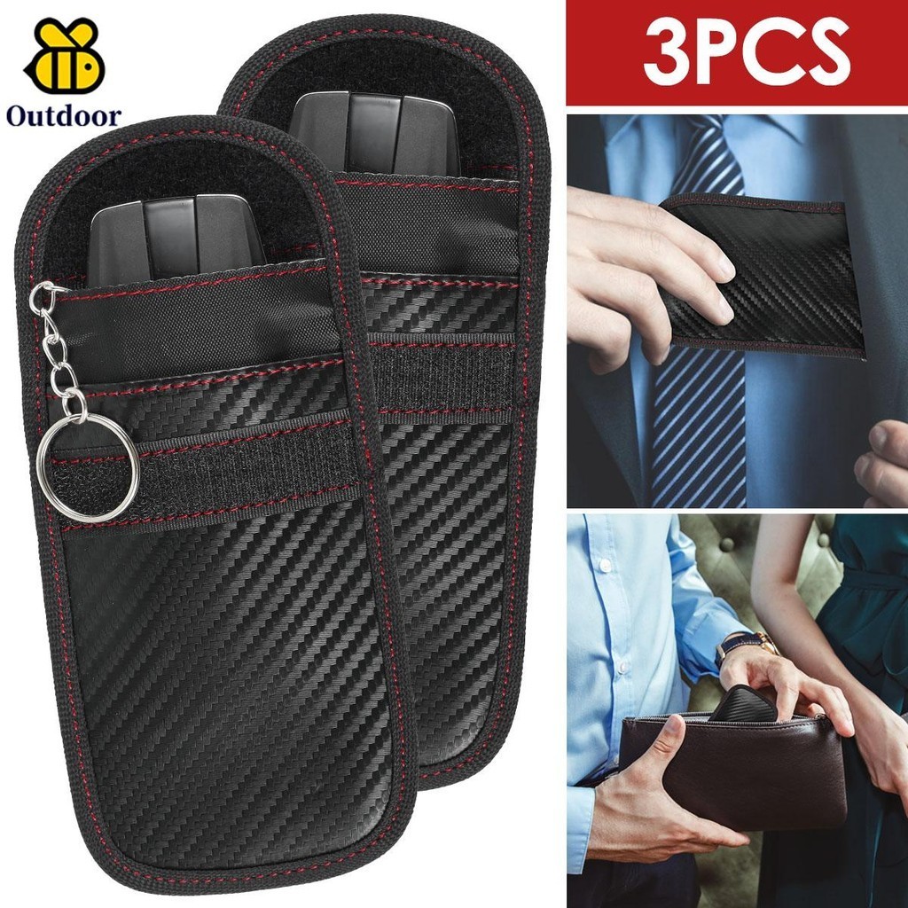 3Pcs Faraday Key Fob Protector Car Key Signal Blocker Pouch Anti-Theft ...