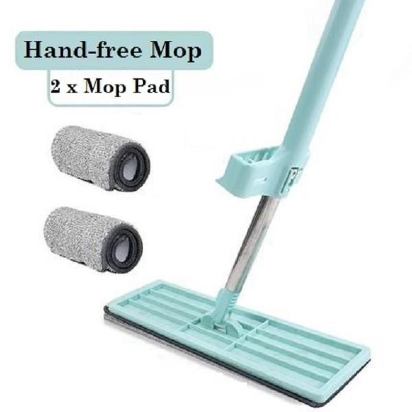 360 Spin Rotate Lazy Push Squeeze Flat Self Wash Pad Mop Lantai (Comes ...
