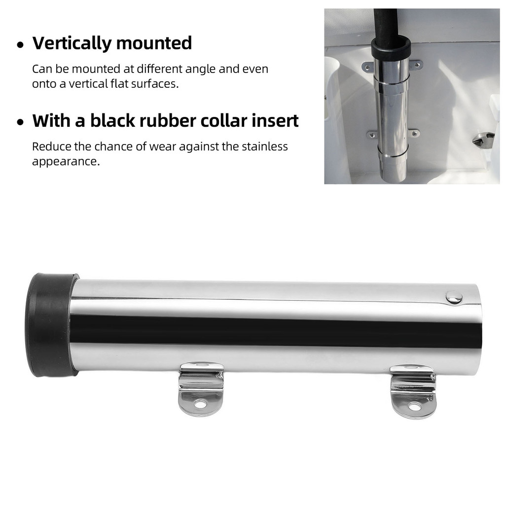 [tiehome] Stainless Steel Wall Rod Holder Marine Boat Side Wall Mounted ...