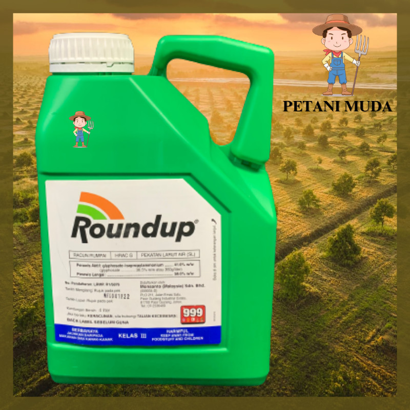 【Bukan Barang Tiruan】4L Roundup Monsanto Glyphosate 41% Weed Killer ...