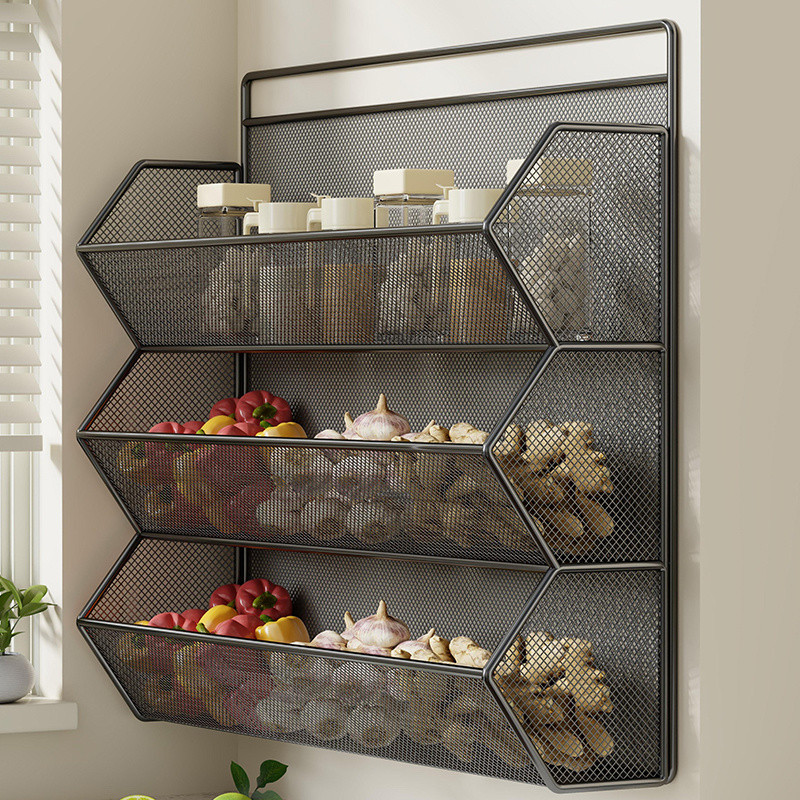 Ginger Garlic Shelf Kitchen Ginger Garlic Onion Storage Basket ...