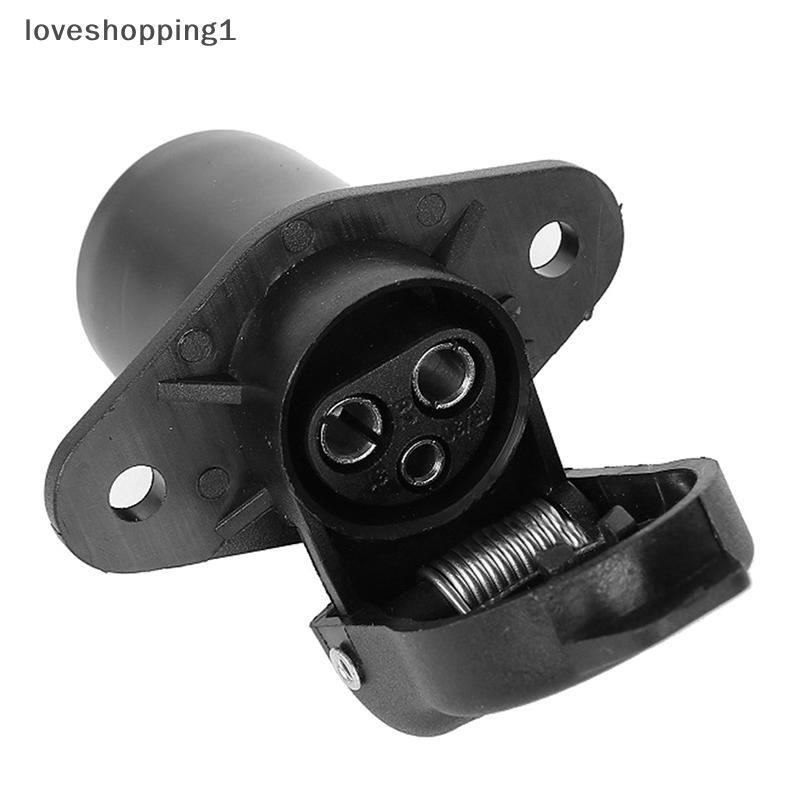 loveshopping1 3 Pin Trailer Socket Connectors Round 3 Pole Plug-in ...