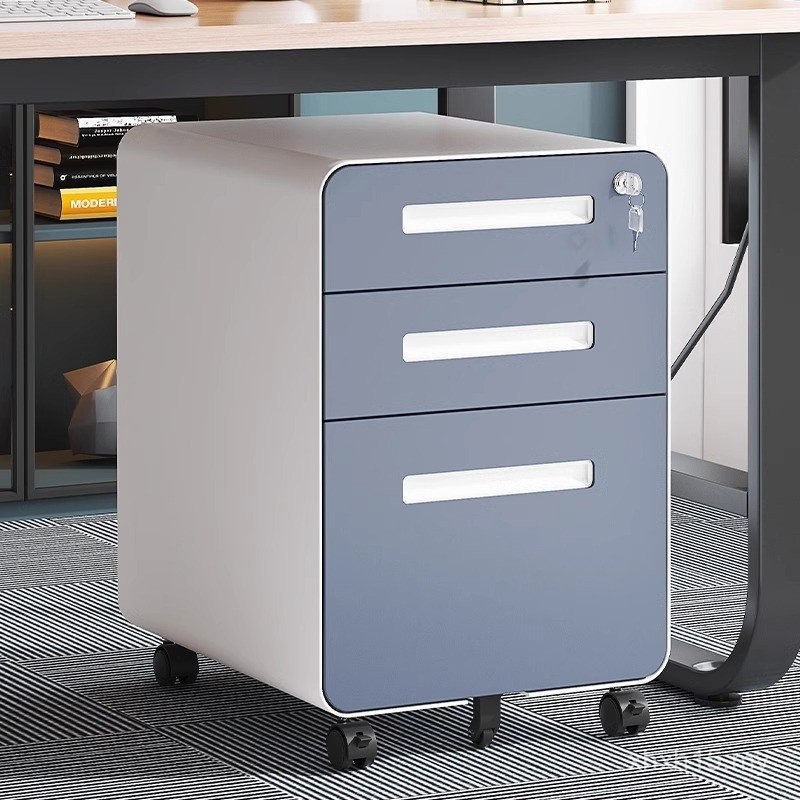 Movable Cabinet Under Office Desk Wheeled File Cabinet with Lock Data ...