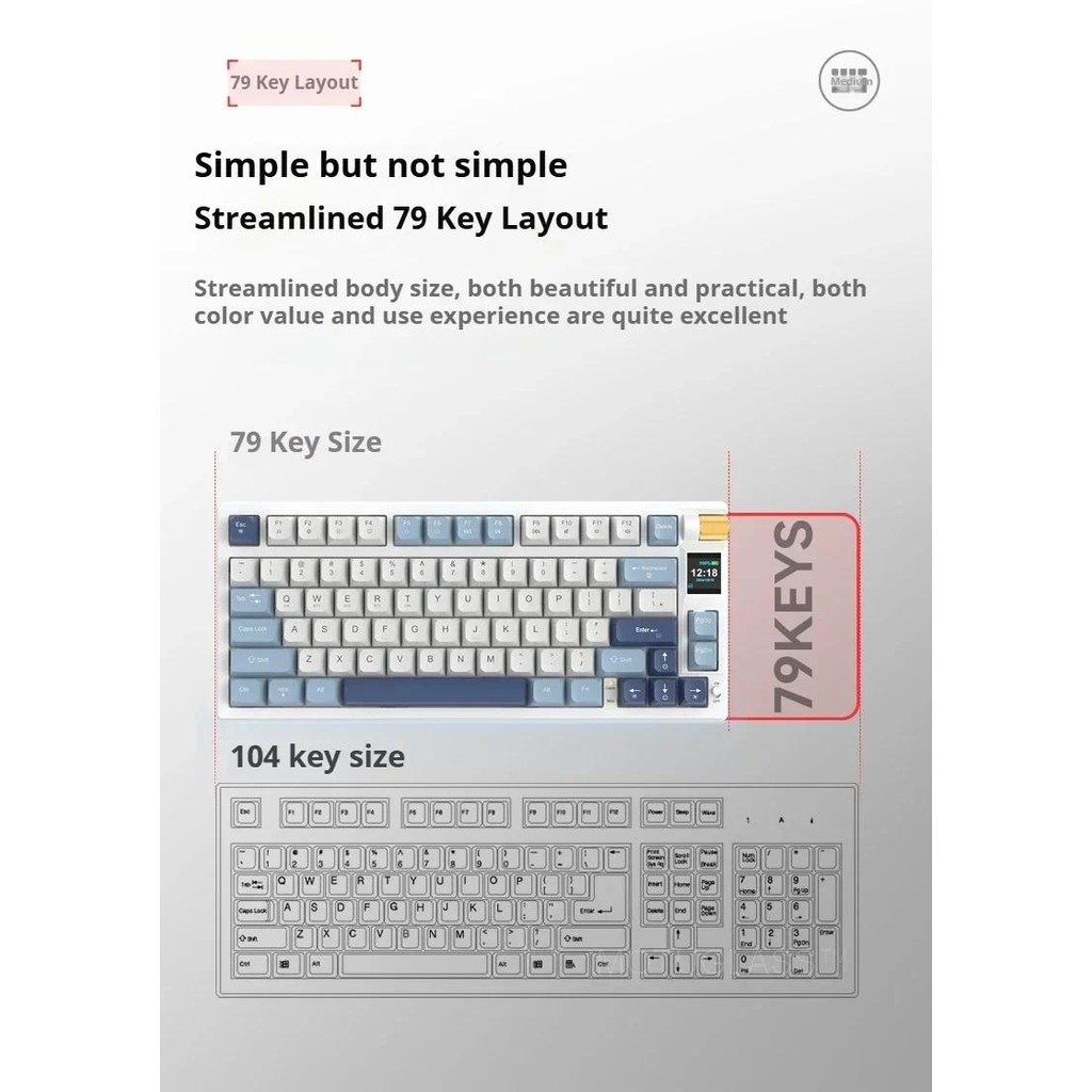 K79 Three Mode Mechanical Keyboard Hot Swappable Gasket Wireless Gaming ...